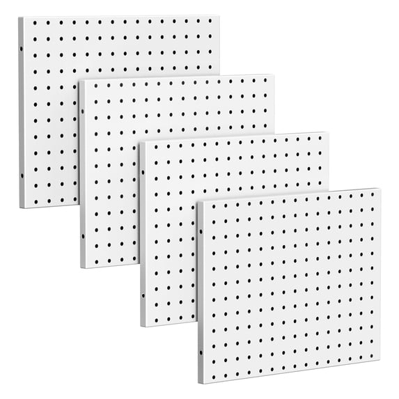 White Metal Pegboard Wall Organizer Kit, 4 Pack 15.75in ×11.81in Wall ...
