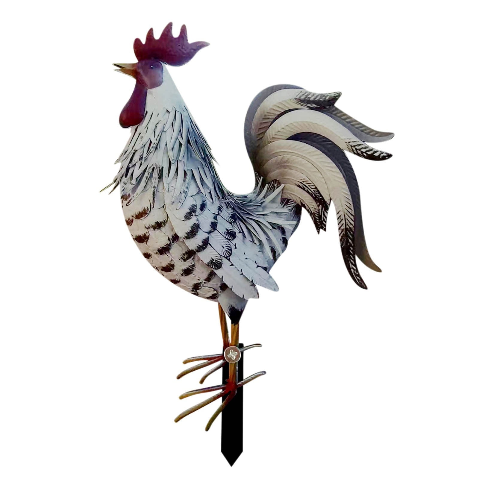 Metal Rooster Statues, Outdoor Garden Statues, Metal Chicken Decor ...