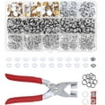 White Metal Snap Button Kit - Snap on Buttons & Fastener Tool - Snaps ...