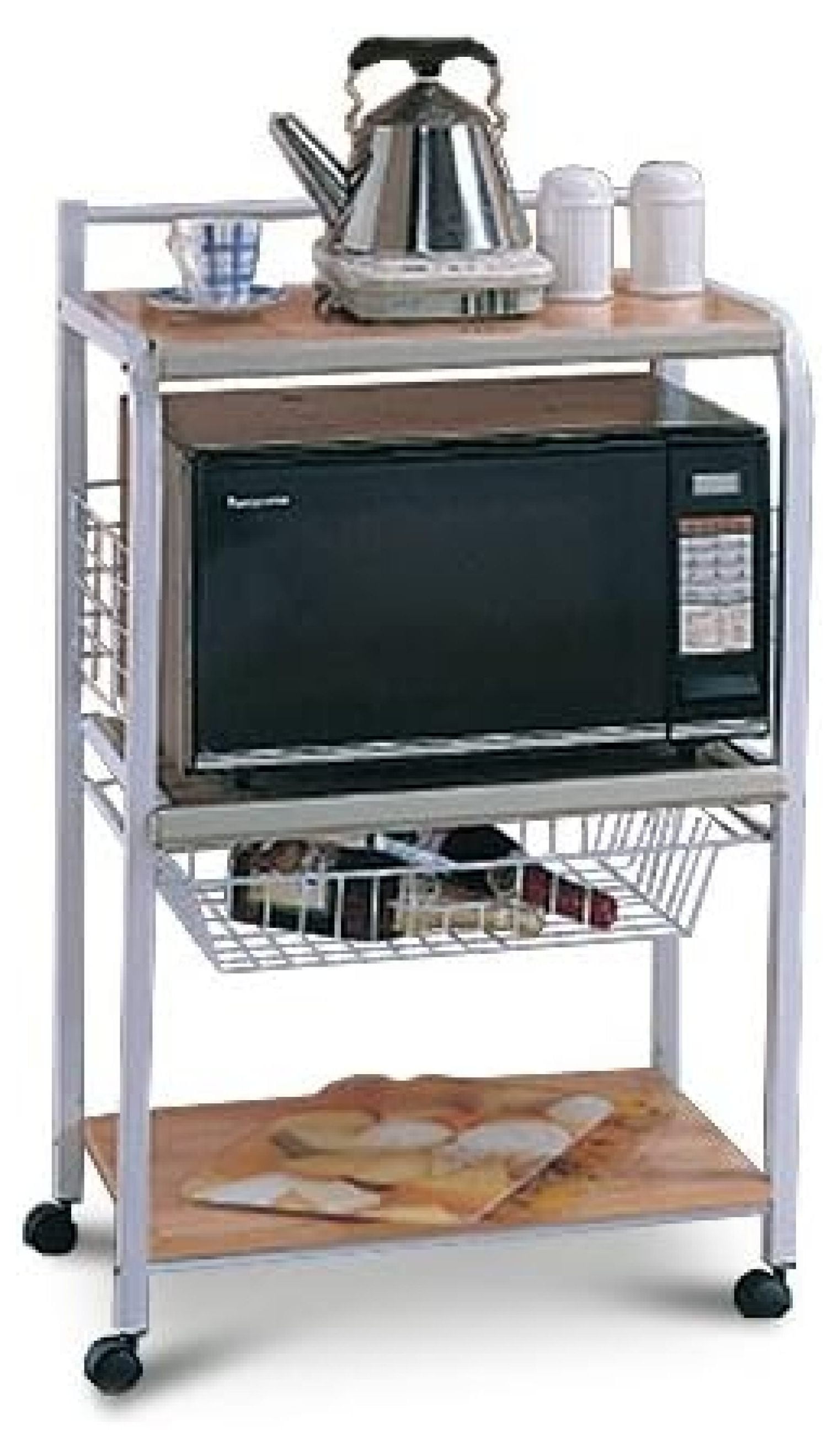White Microwave Cart With Two Shelves & Wheels - Walmart.com