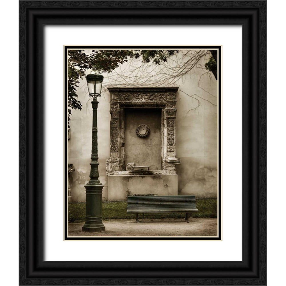White, Milla 26x32 Black Ornate Wood Framed with Double Matting Museum ...