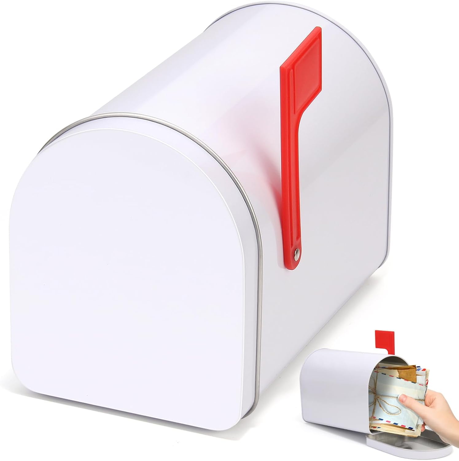 White Mini Mailbox,Small 6"x4" White Tin Mailboxes for Classroom ...