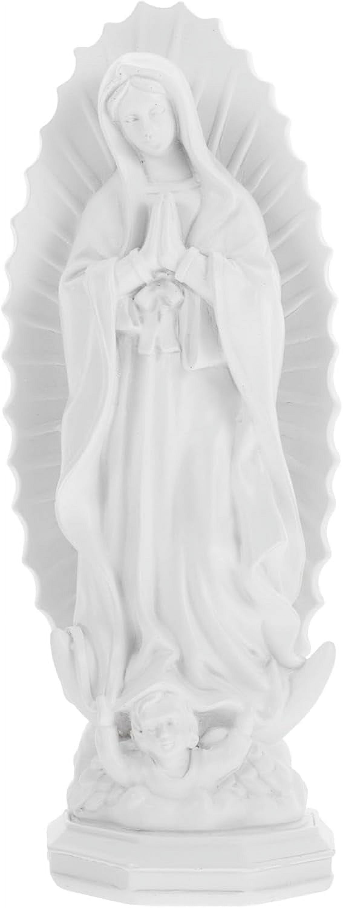 White Mini Resin Madonna Statue Mexican Catholic Porch Decor - Walmart.com