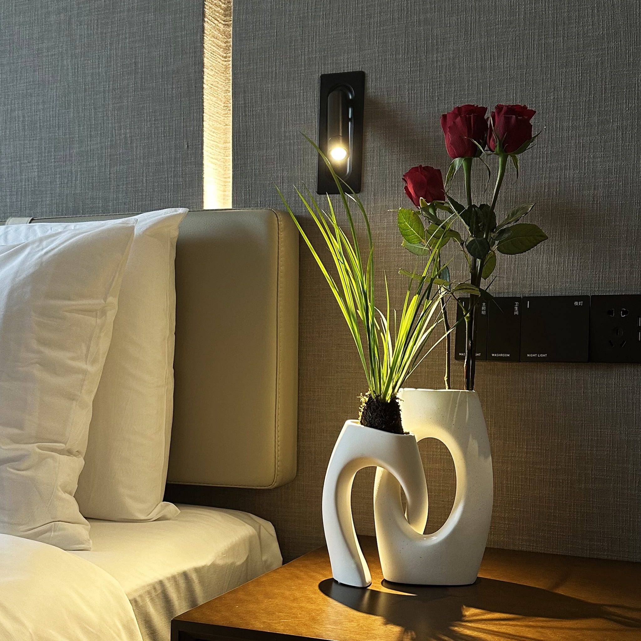 White Modern Art Unique Cross Ceramic Vases Set of 2, Perfect for Room ...