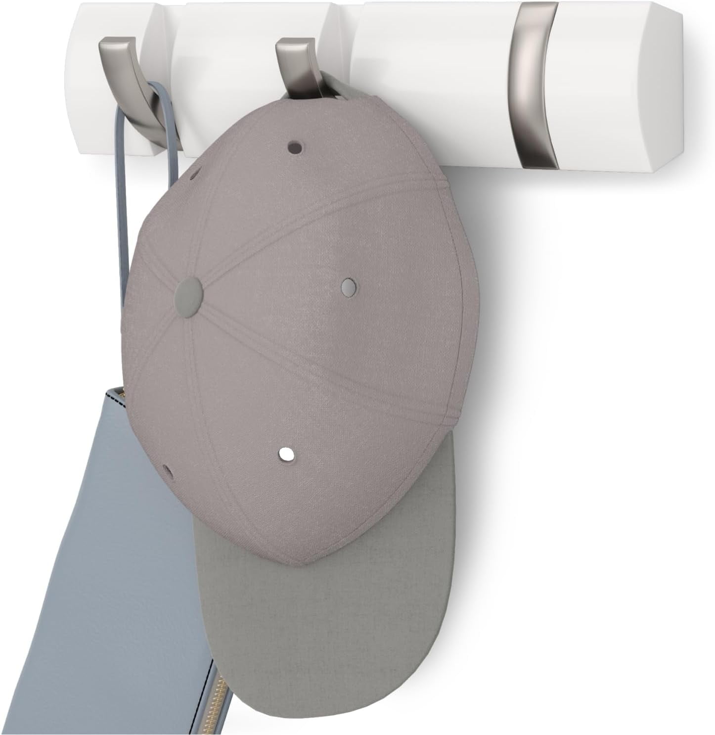White Modern Foldable Wall Hooks, Hidden Design, Space-Saving, for Hats ...