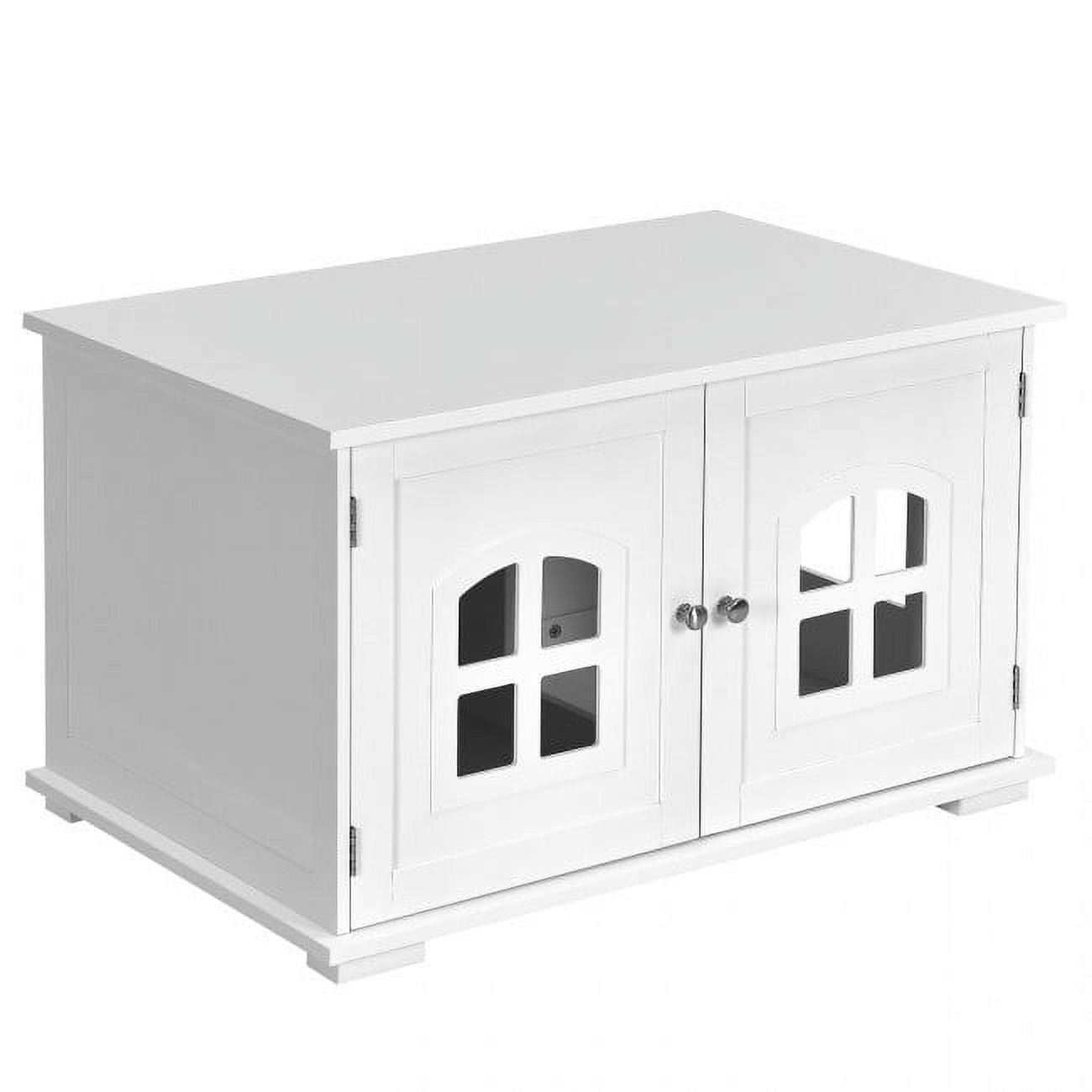 White Modern Large Ventilated Private Divider Cat Litter Box - Walmart.com