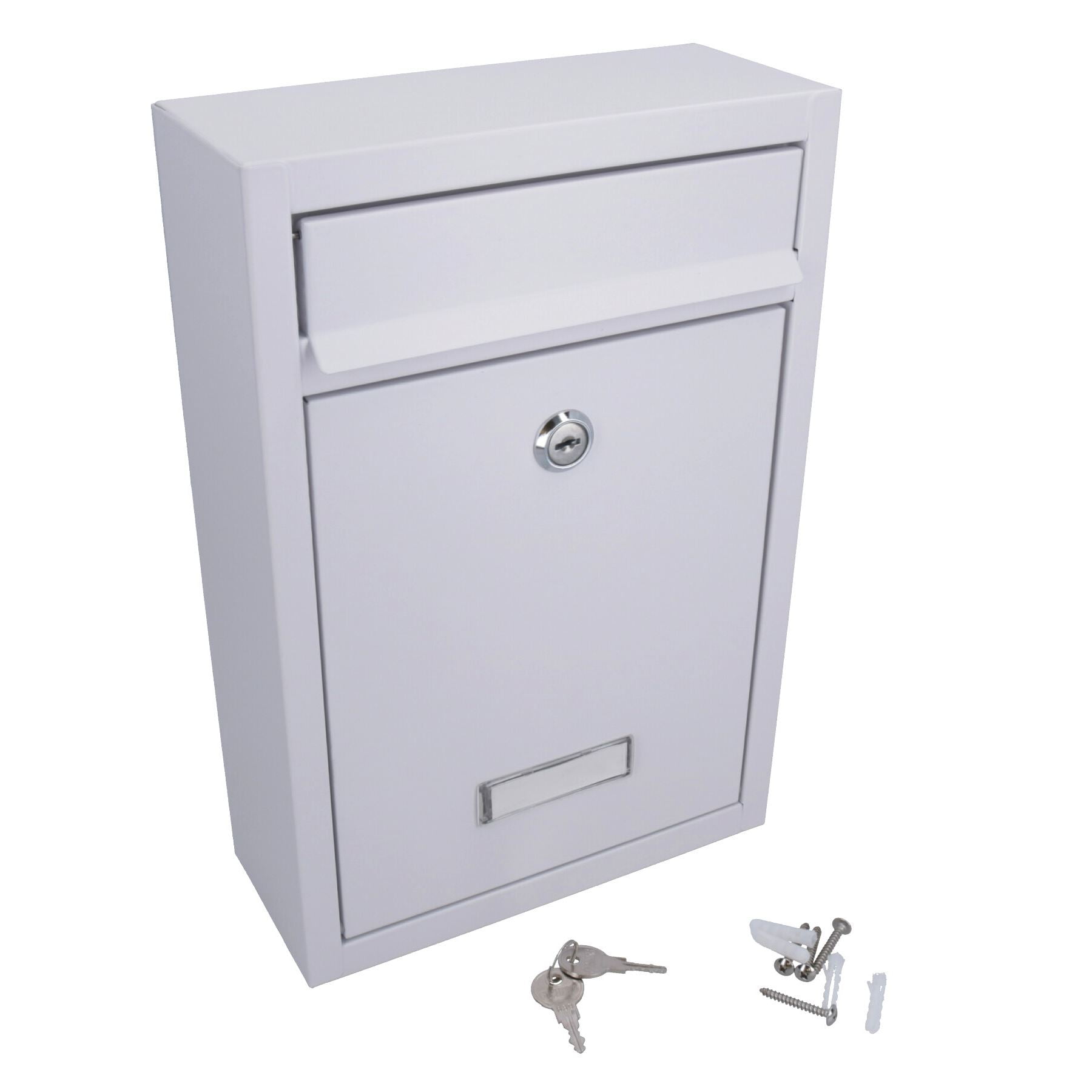 White Modern Style Letter Post Mail Box Metal Wall Door Gate House ...