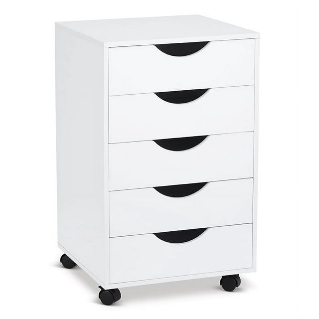 Simply Tidy's White Modular Mobile Chest- Rolling Cabinet with Drawers ...