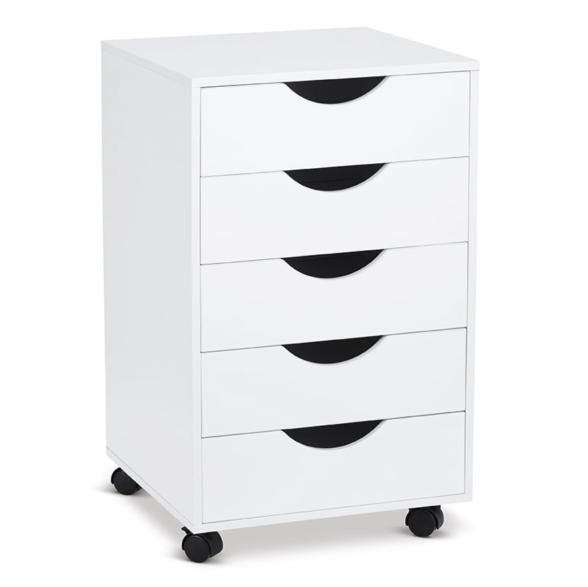 Simply Tidy's White Modular Mobile Chest- Rolling Cabinet with Drawers ...