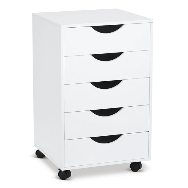 Simply Tidy's White Modular Mobile Chest- Rolling Cabinet with Drawers ...