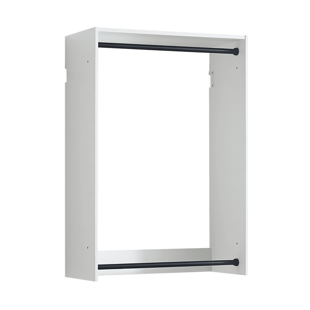 White Modular Wall Mount Melamine Wood Closet System, Heavy-Duty Double ...
