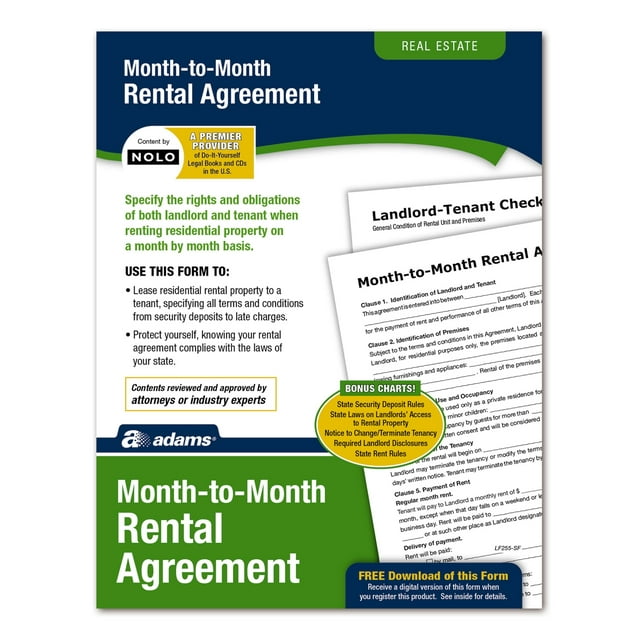 White Month-tomonth Rental Agreement Forms and Instructions LF255|White ...