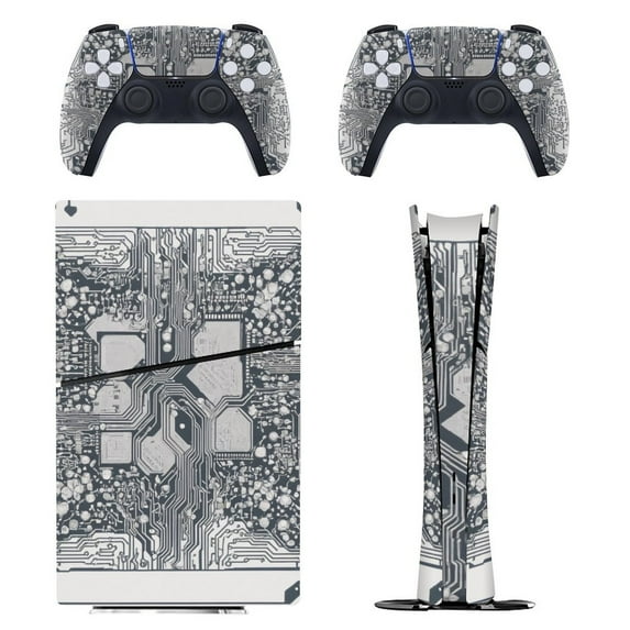White Motherboard Console Skin Bundle for PS5 Pro Slim Disc & Digital ...