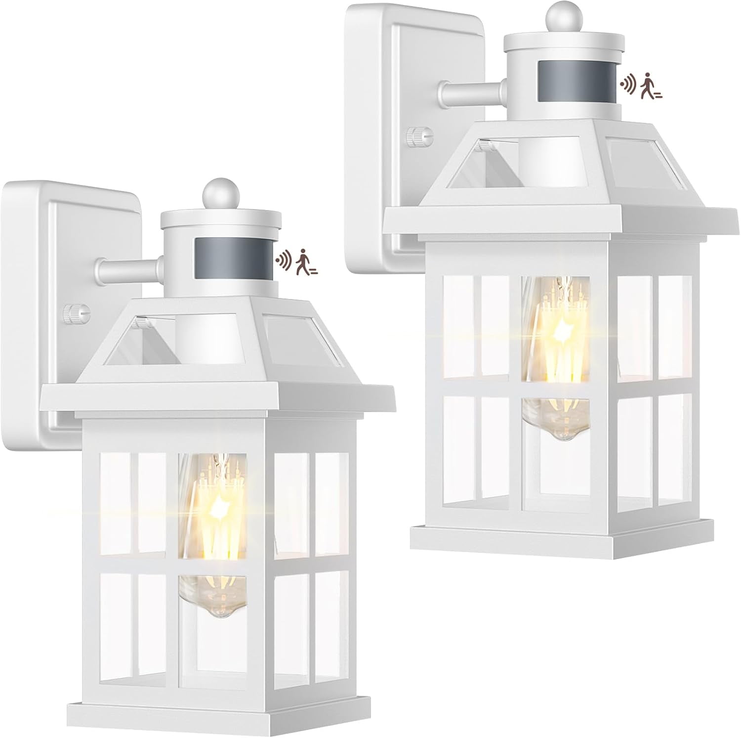 White Motion Sensor Outdoor Porch Lights Upgraded, Anti-Rust Aluminum ...