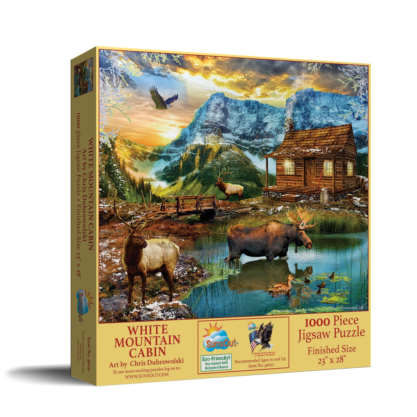 SUNSOUT INC - White Mountain Cabin - 1000 pc Jigsaw Puzzle by Artist ...