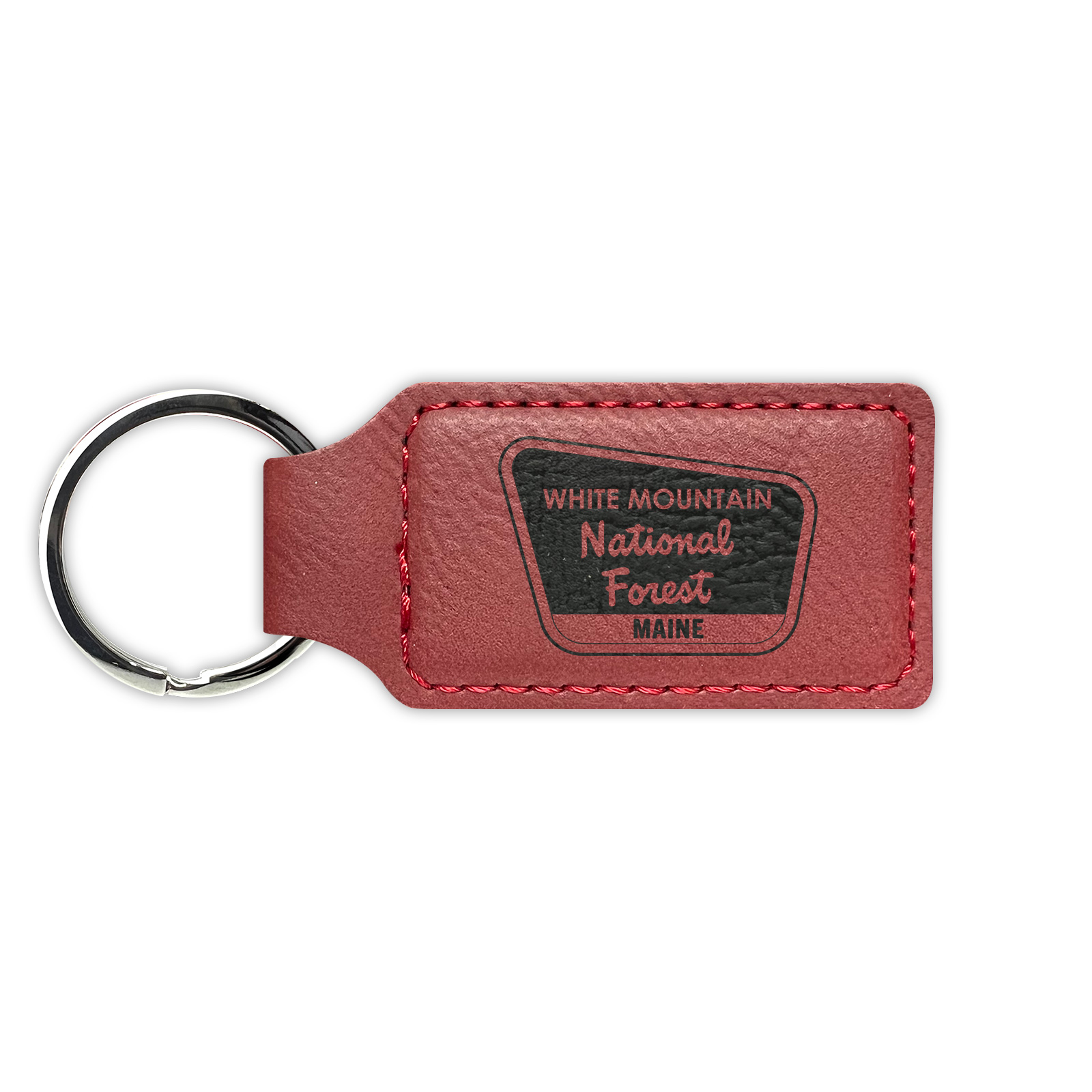White Mountain National Forest Keychain Leatherette Rectangle - Laser ...