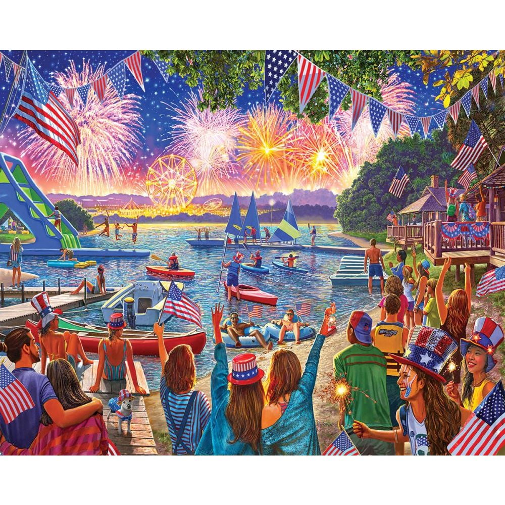 White Mountain Puzzles 4th Fireworks - 1000 Piece Jigsaw Puzzle ...