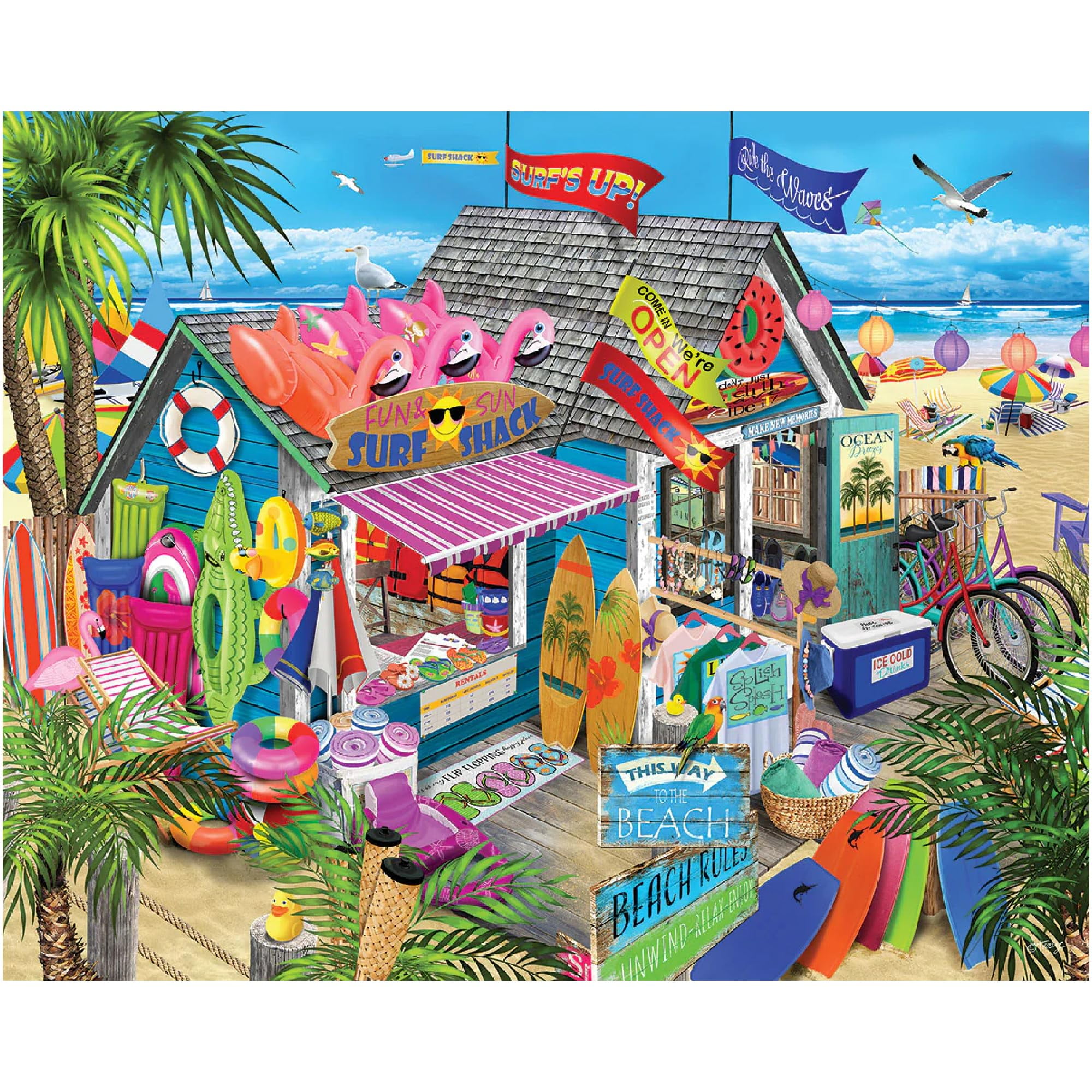 White Mountain Surf Shack MMF7 1000 Piece Puzzle for Adults Beach ...