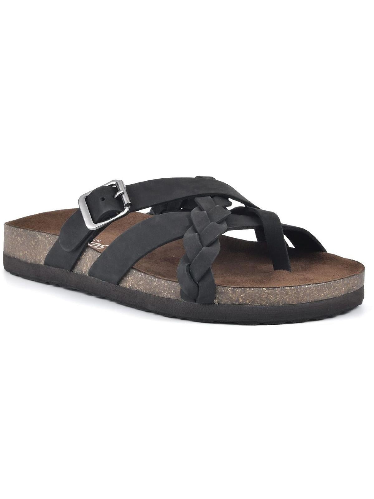 White Mountain Womens Harrington Leather Braided Footbed Sandals ...
