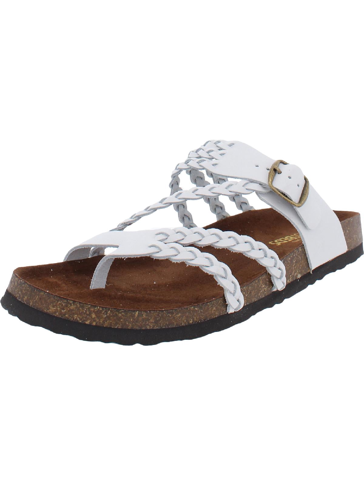 White Mountain Womens Hayleigh Braided Slides Footbed Sandals - Walmart.com
