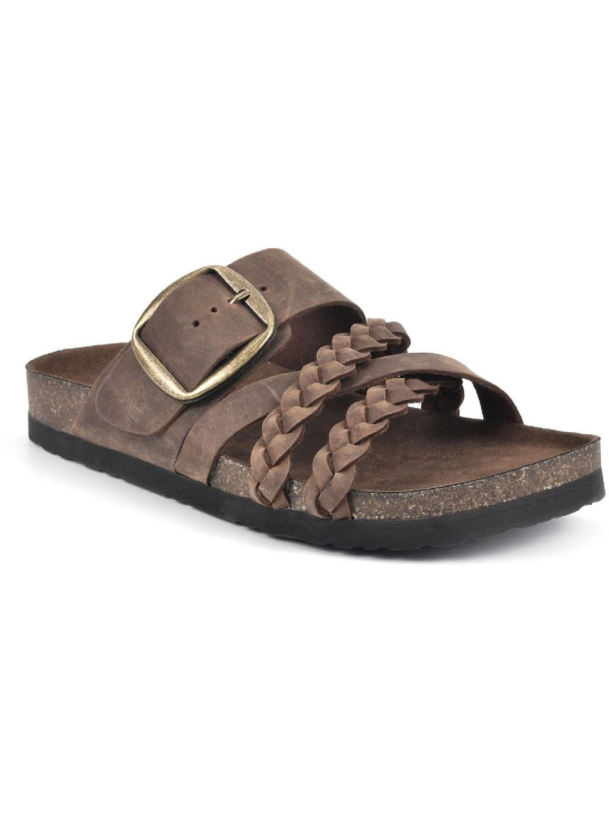 White Mountain Womens Healing Nubuck Slip On Footbed Sandals - Walmart.com
