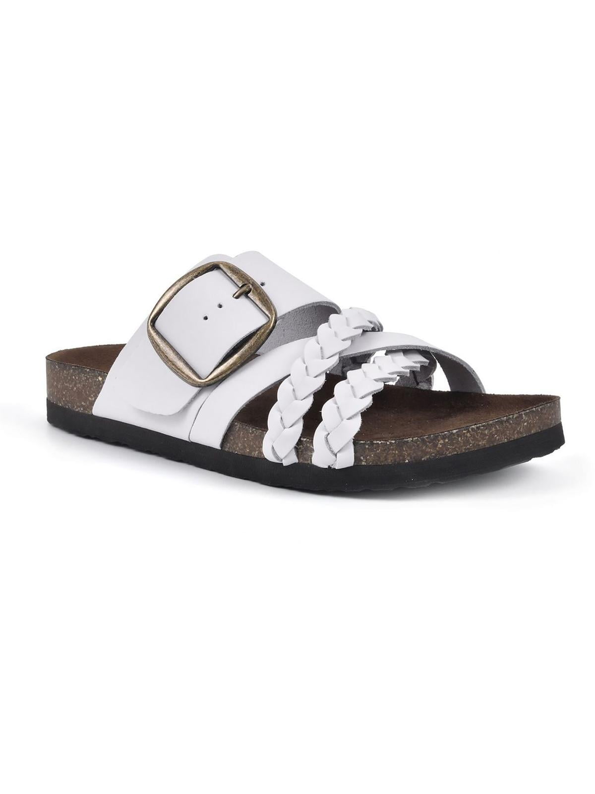 White Mountain Womens Healing Nubuck Slip On Footbed Sandals - Walmart.com