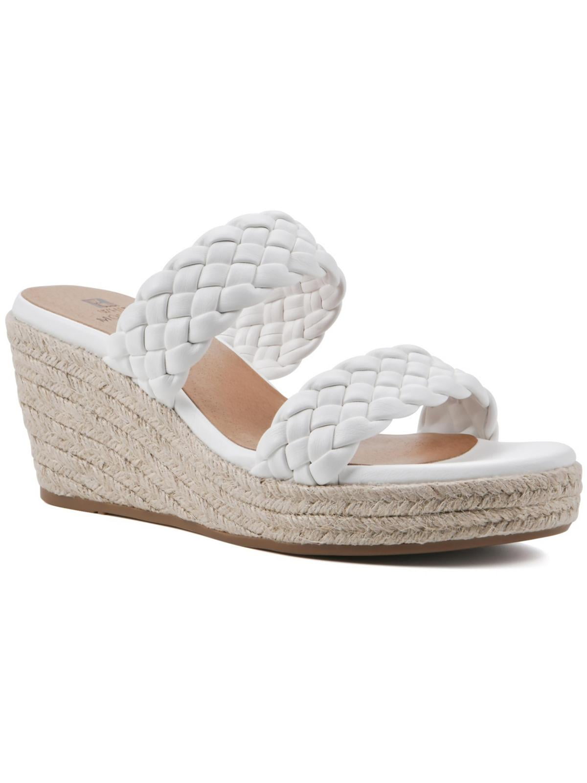 White Mountain Womens Yoyo Woven Wedge Sandals - Walmart.com