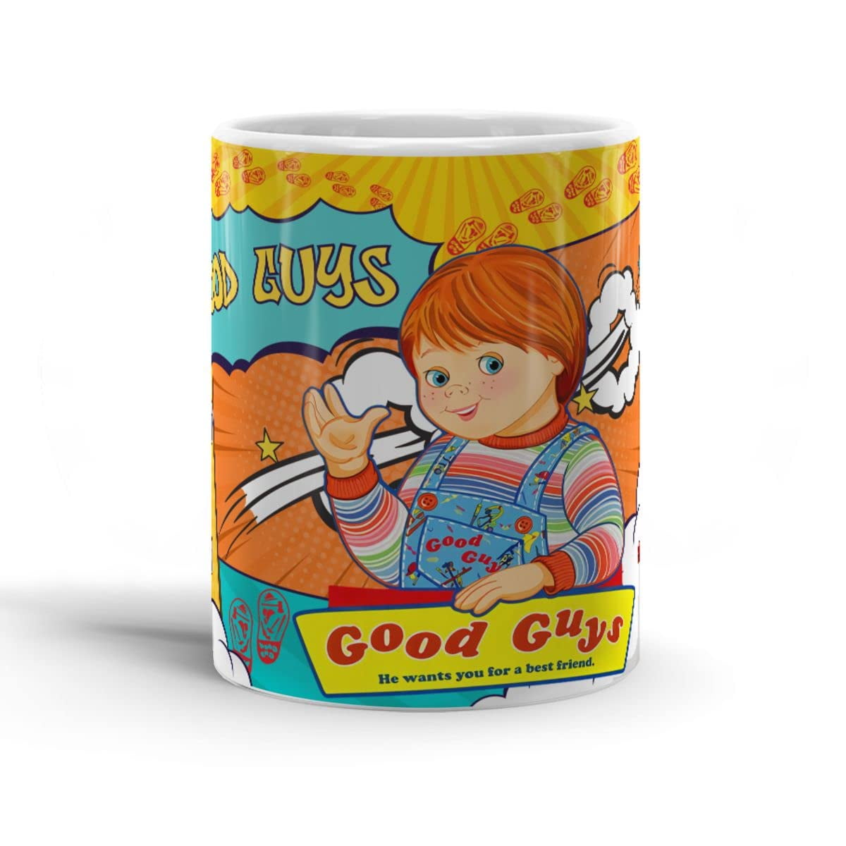 White Mugs Chucky Travel Child's Tea Play Birthday Good Ceramic Guys ...