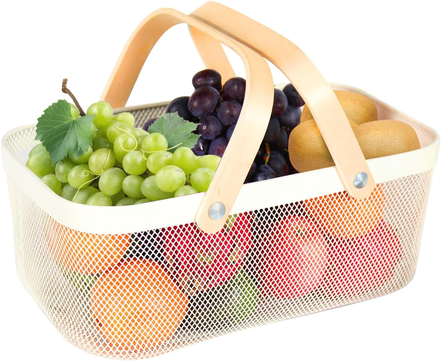 White Multi-Functional Mesh Storage Basket,Portable Picking Baskets ...
