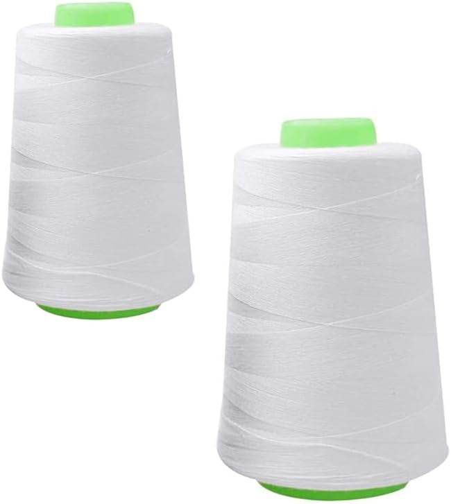 White Multi-Purpose Sewing Thread Cones (700 Yards Each) High Strength ...