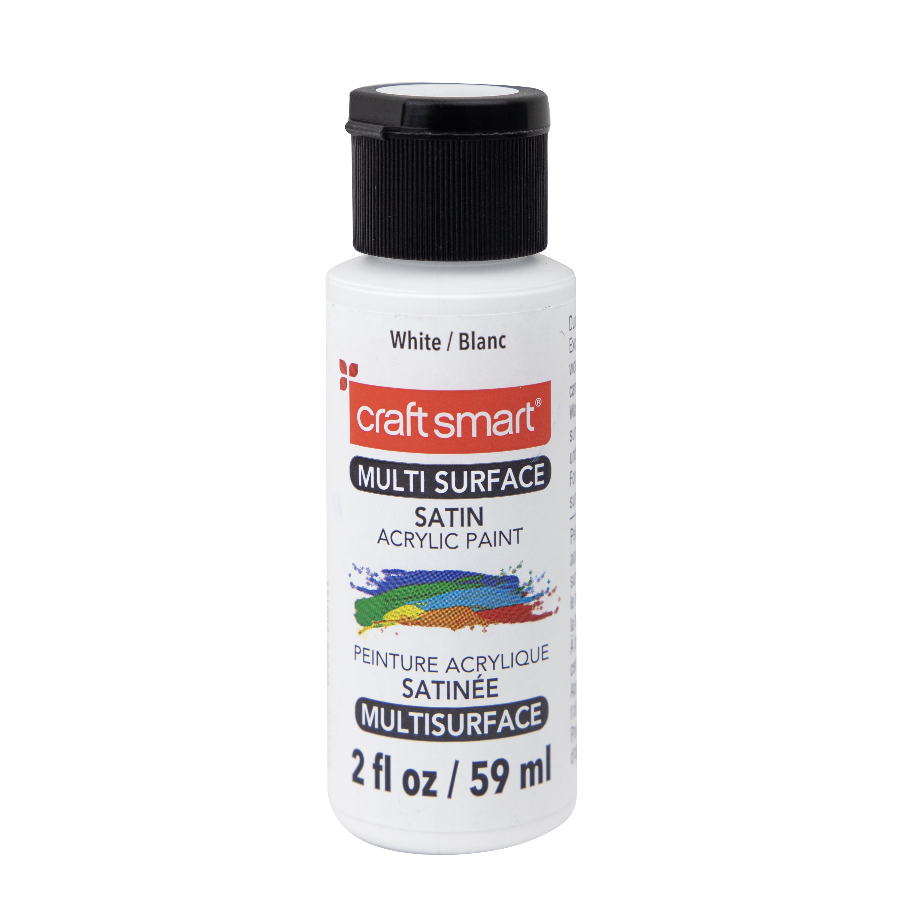White Multi-Surface Premium Satin Acrylic Paint by Craft Smart - Water ...