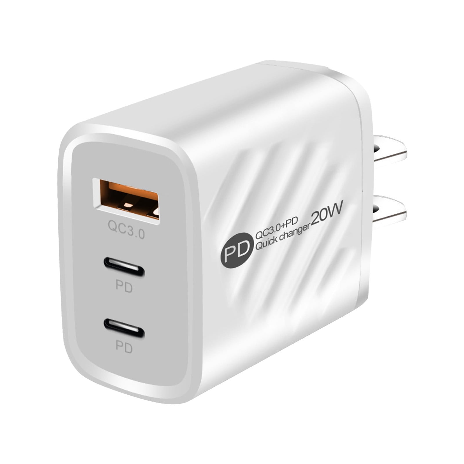 White Multiple Port Charger With Dual Type C And Usb Output For Mobile ...