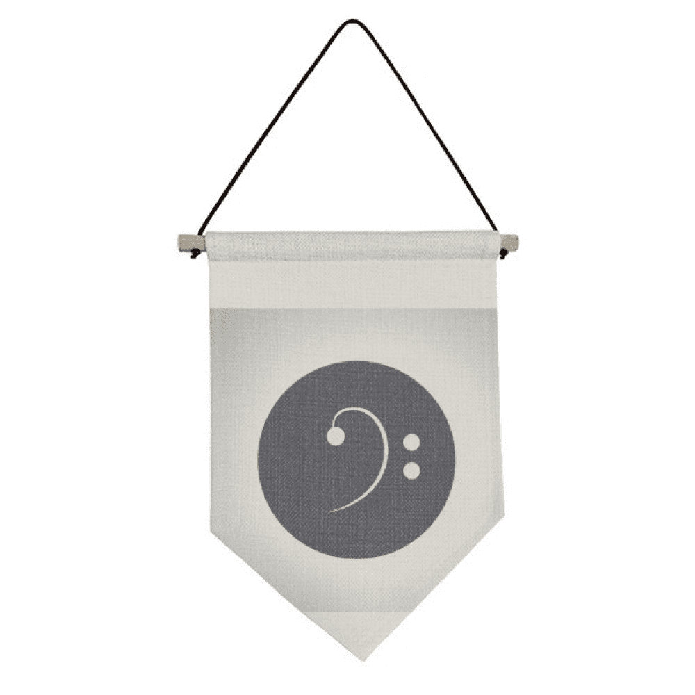 White Music Bass Clef Black Canvas Flag Hanging Wall Art Decor Banner ...