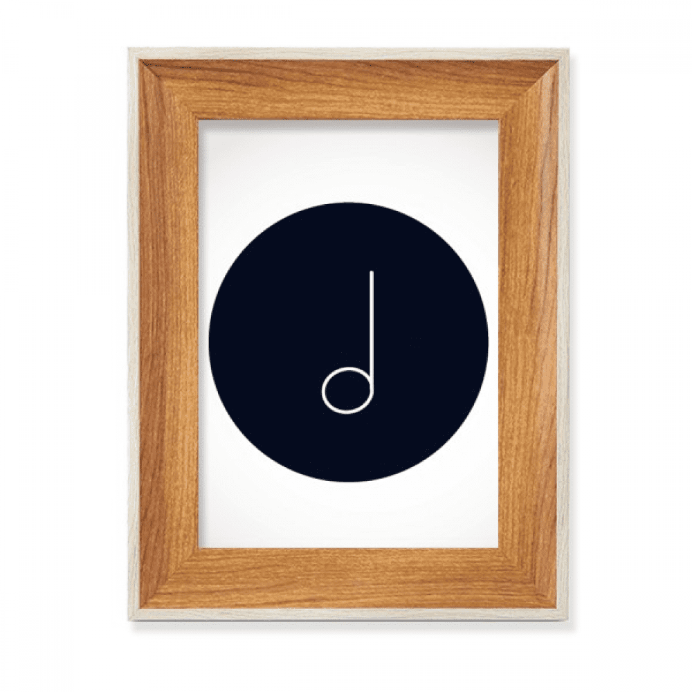 White Music Mim Notes Black Desktop Wooden Photo Frame Display Picture ...