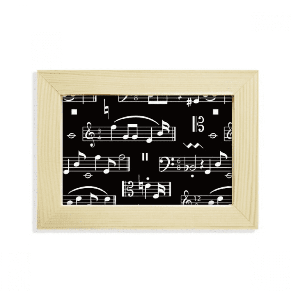 White Music Notes Bar Black Desktop Decorate Photo Frame Picture Art ...