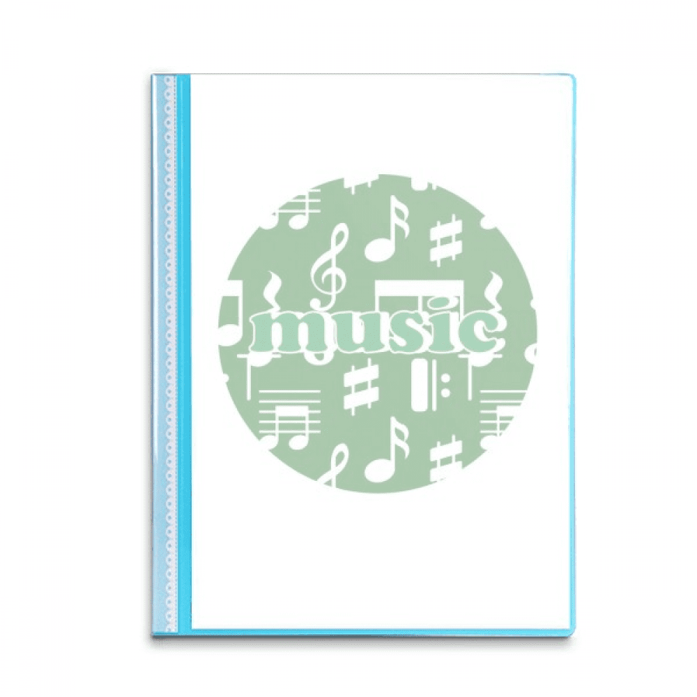 White Music Notes Green Art Deco Fashion Book Sheet Protectors ...