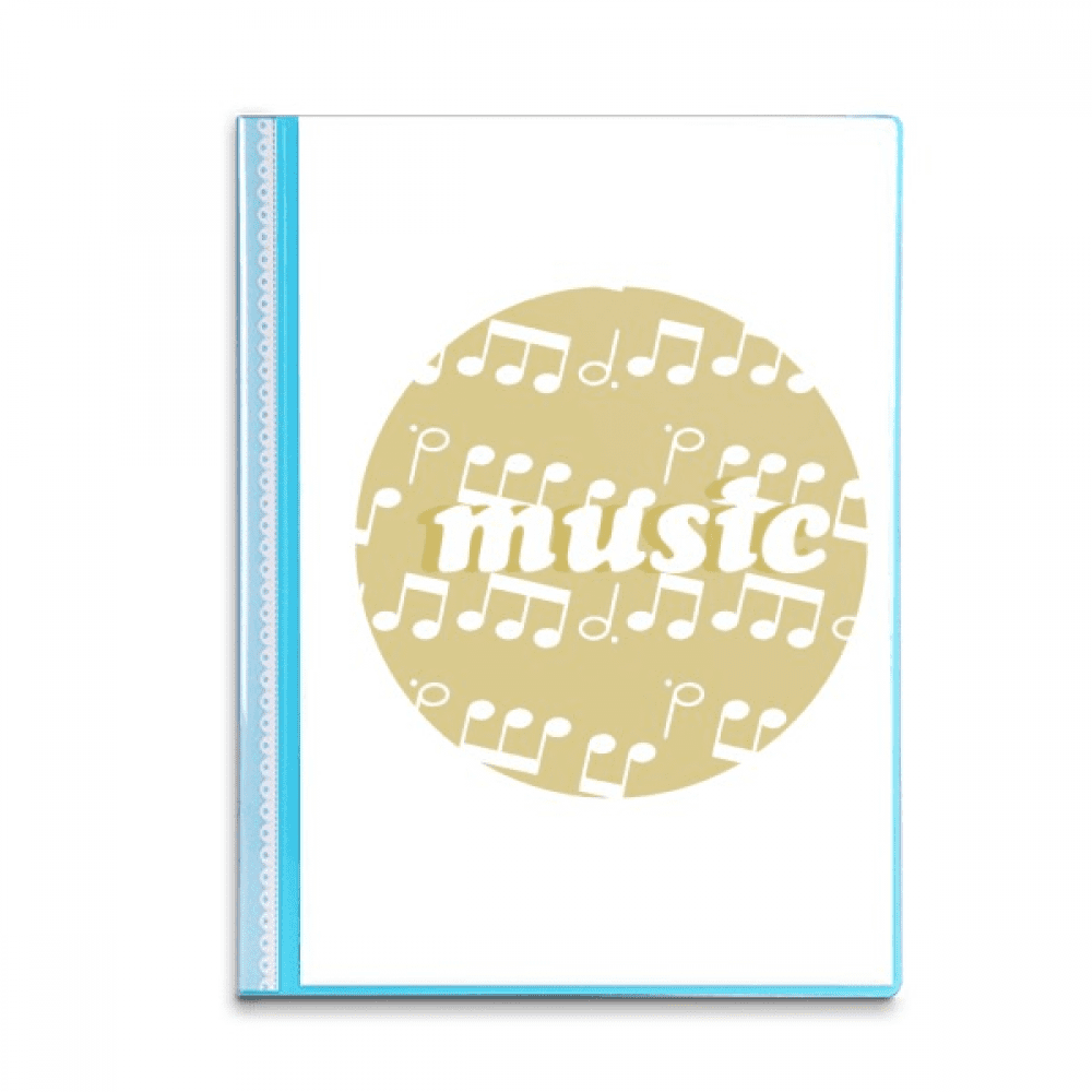 White Music Notes Light Yellow Book Sheet Protectors Portfolio Binder ...