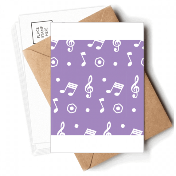 White Music Notes Purple Art Deco Fashion Postcards Envelopes Blank ...