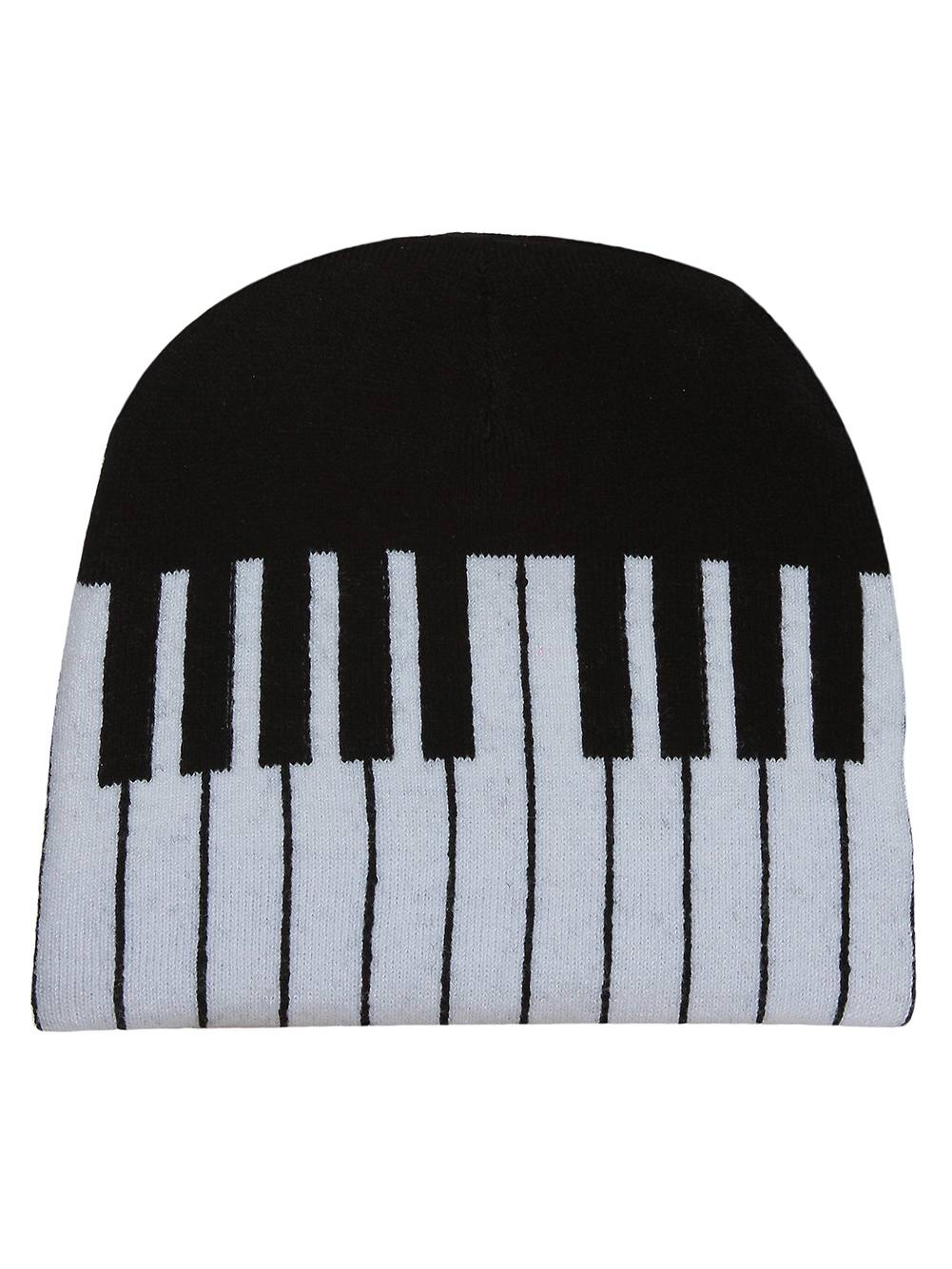 White Music Piano Keyboard Beanie Ski Hat Cap - Walmart.com