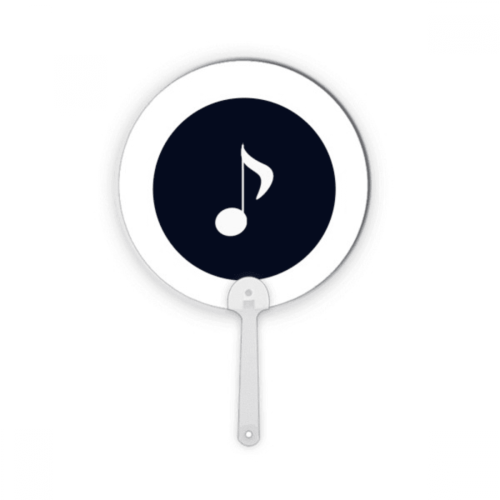White Music Quaver Notes Black Plastic Round Handheld Fan Decorations ...