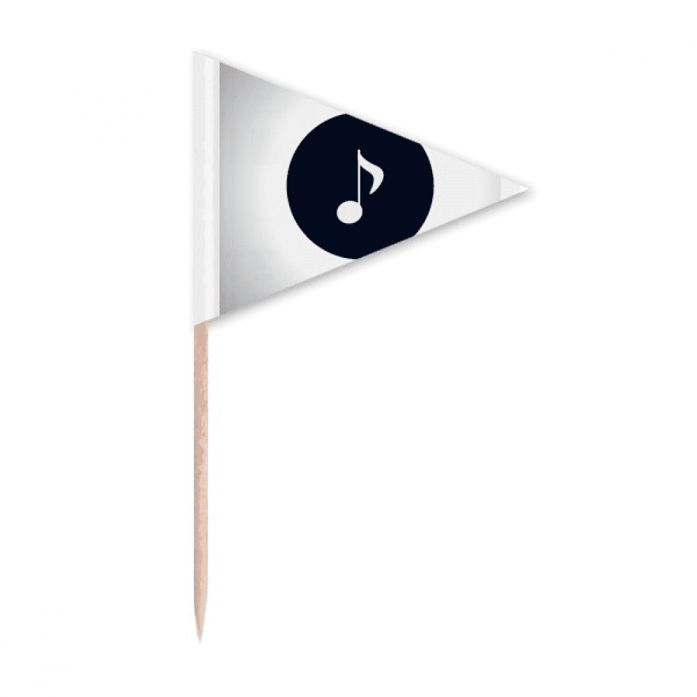 White Music Quaver Notes Black Toothpick Triangle Cupcake Toppers Flag ...