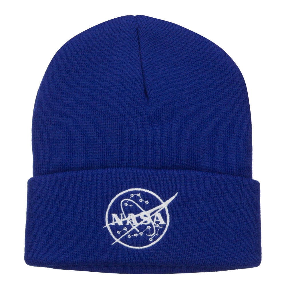 White NASA Logo Embroidered Long Beanie - Royal OSFM - Walmart.com