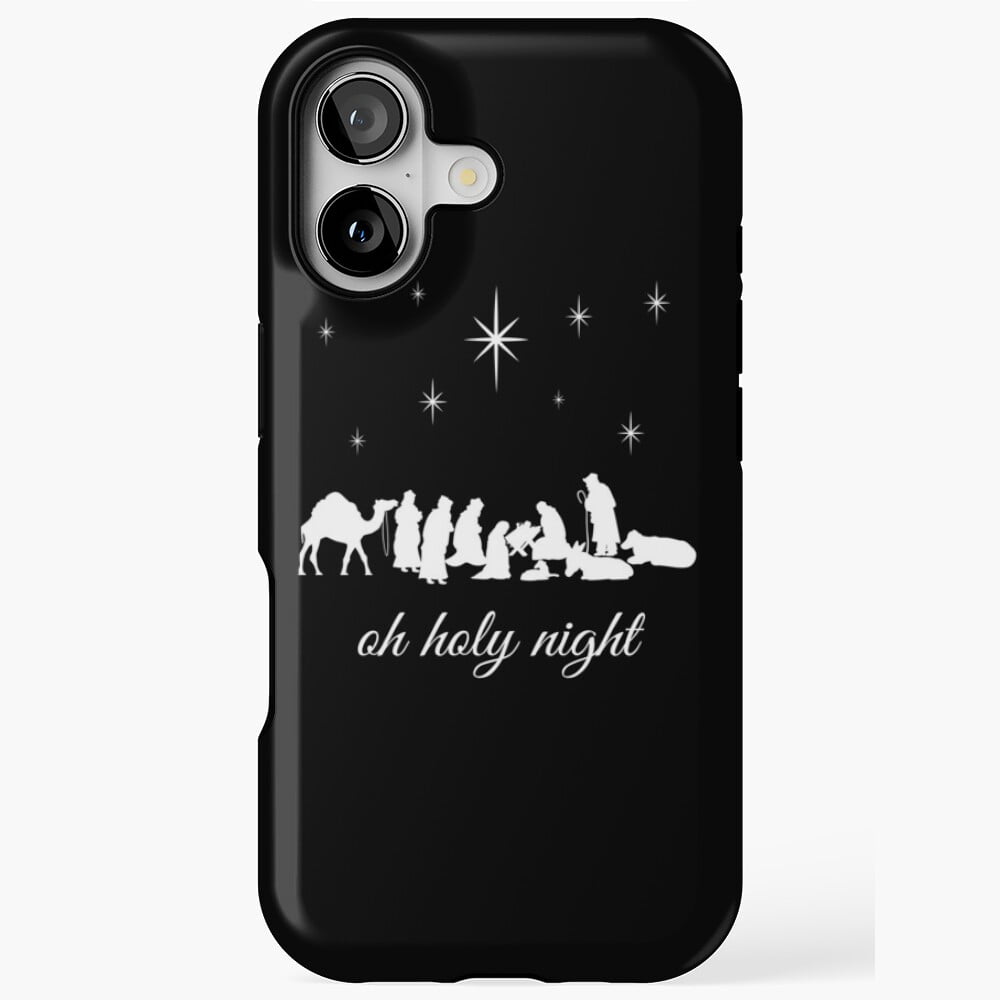 White Nativity O Holy Night Minimal Scene for iPhone 17 to 11 Pro Max ...