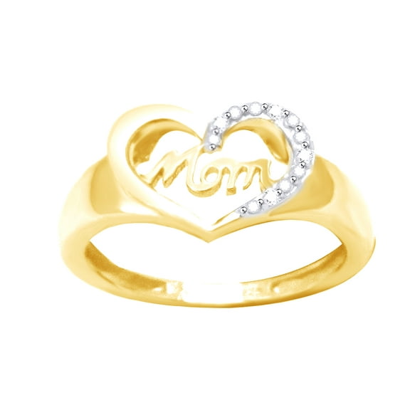 AFFY White Natural Diamond Anniversary Ring In 10k Yellow Gold (1 Cttw ...