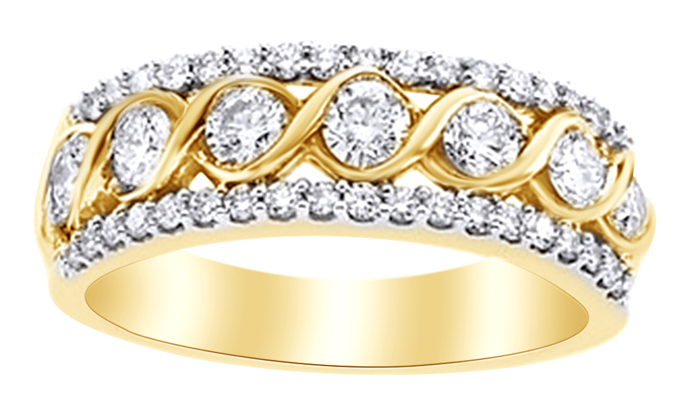 Yellow Canary Diamond Stackable Ring Band 14k White Gold (0.25 ct ...