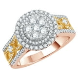 AFFY White Natural Diamond Cluster Double Frame Twist Shank Two Tone ...