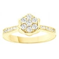 AFFY White Natural Diamond Cluster Ring In 14k Yellow Gold (0.3 Cttw ...