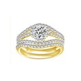 AFFY White Natural Diamond Cluster Rings In 14k Yellow Gold (1.1 Cttw ...