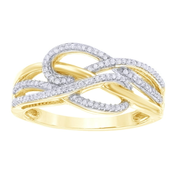 AFFY White Natural Diamond Double Loop Engagement Ring in 10k Yellow ...
