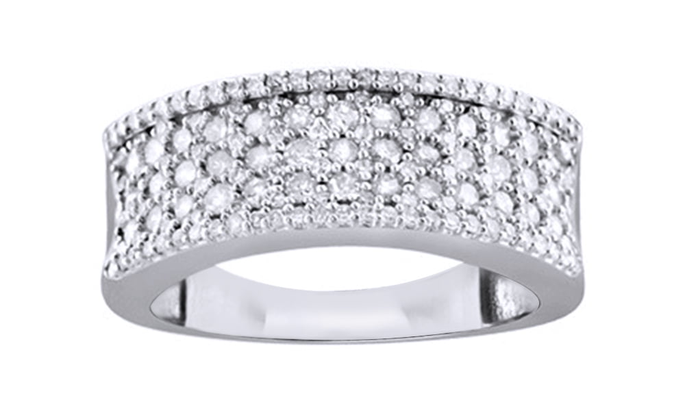 AFFY White Natural Diamond Fashion Ring In 10k White Gold (1 Cttw ...